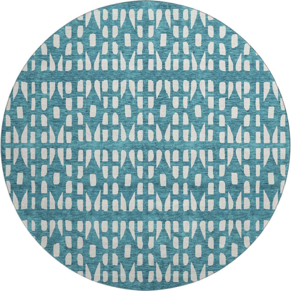Addison Rugs Mayfield Premium Machine Washable Abstract AMF963 Teal 8 ...
