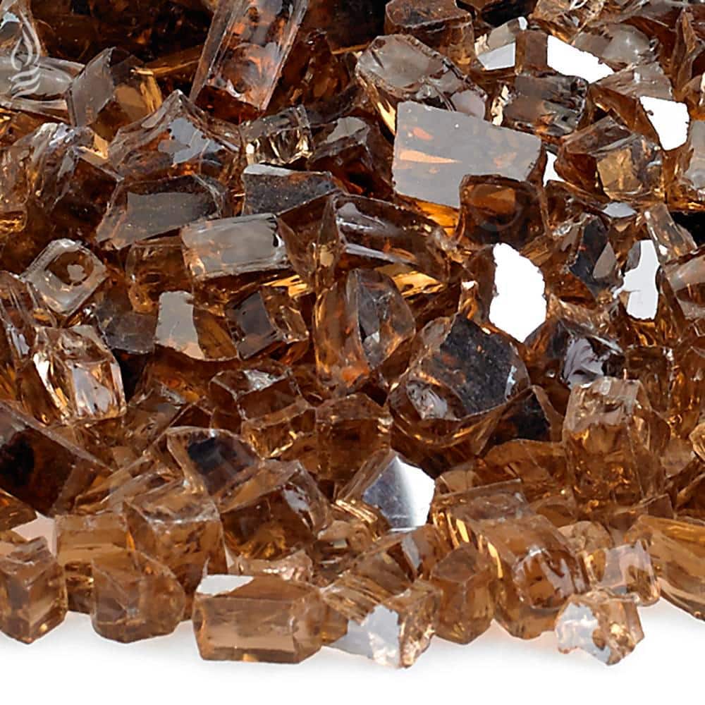 American Fire Glass 1/4 in. Copper Reflective Fire Glass 10 lbs. Bag ...