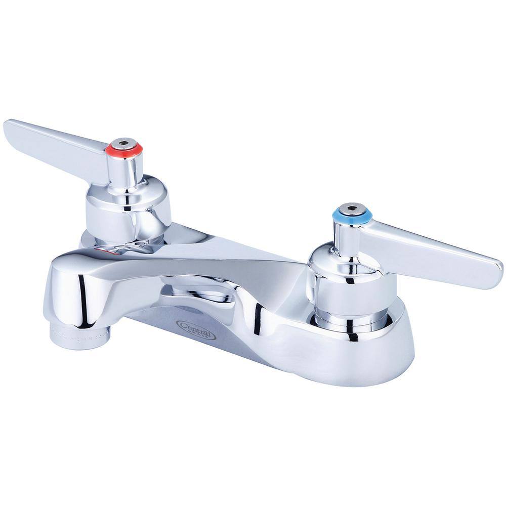 Central Brass 4 in. Centerset Double-Handle Bathroom Faucet in Polished ...