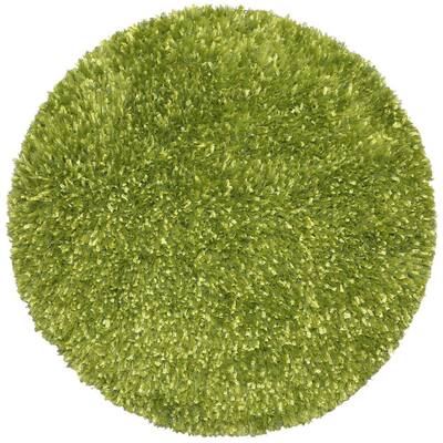 Green Shag 3 ft. x 3 ft. Round Area Rug-SS3008R - The Home Depot