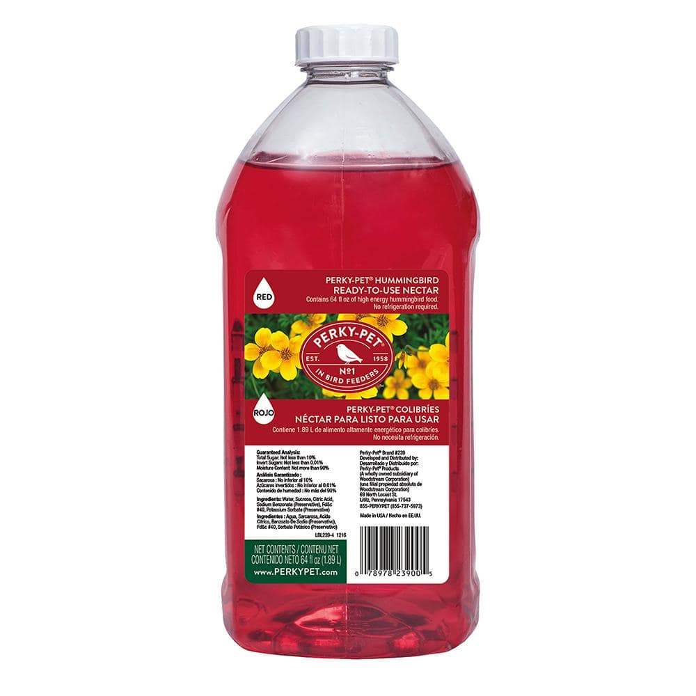 Perky-Pet 64 oz. Red Ready-to-Use Hummingbird Nectar 239 - The Home Depot