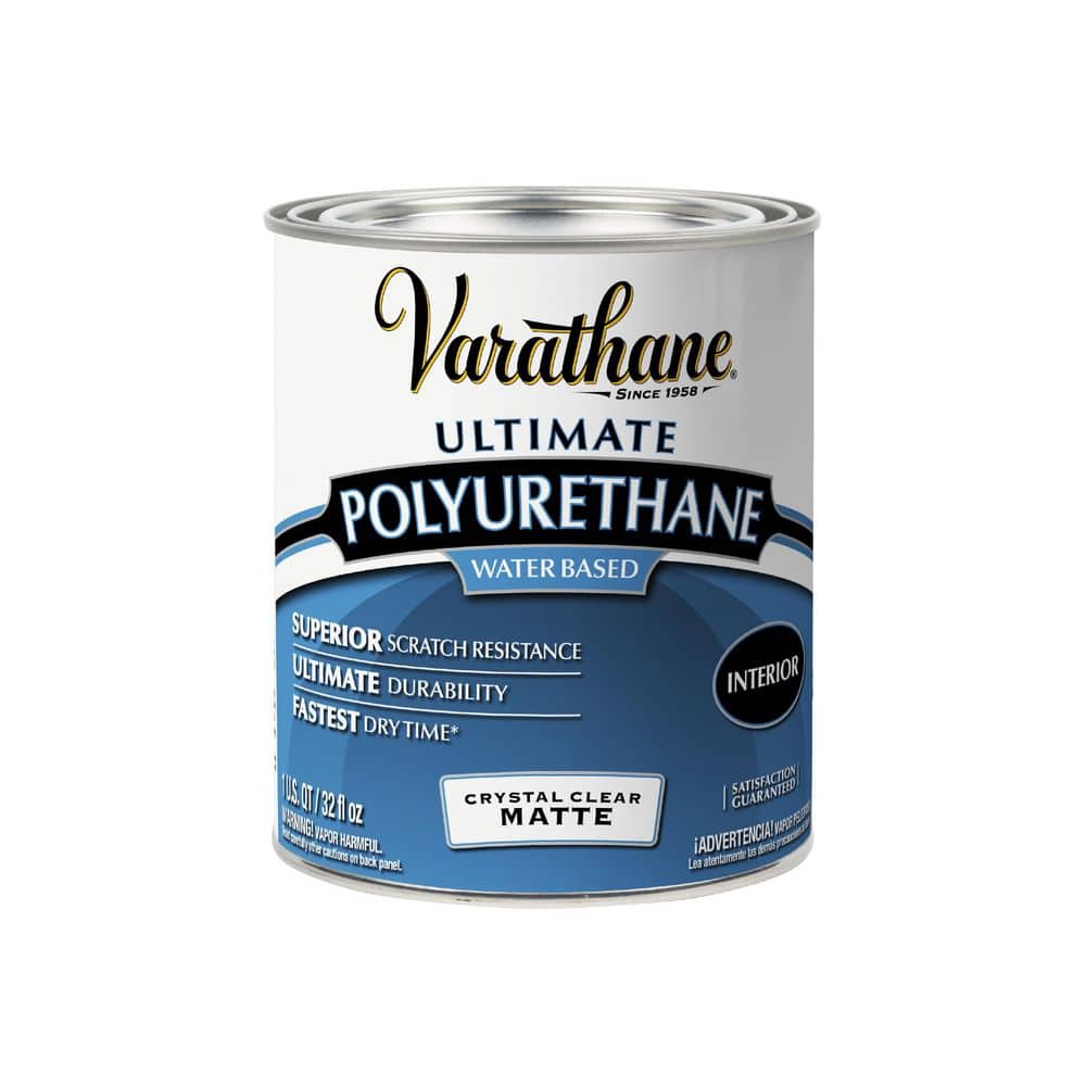Varathane 1 qt. Clear Matte Water-Based Interior Polyurethane 262074 ...