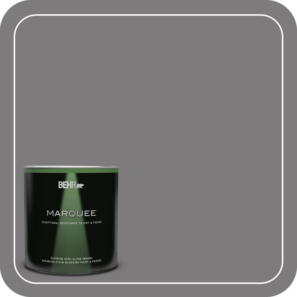 BEHR MARQUEE 1 qt. #BXC-58 Stormy Gray Semi-Gloss Enamel Exterior Paint ...