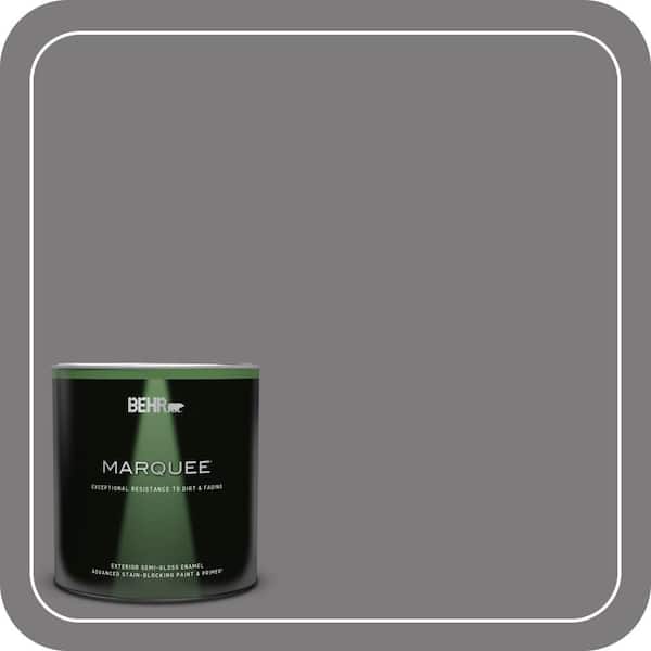 BEHR MARQUEE 1 qt. #BXC-58 Stormy Gray Semi-Gloss Enamel Exterior Paint ...