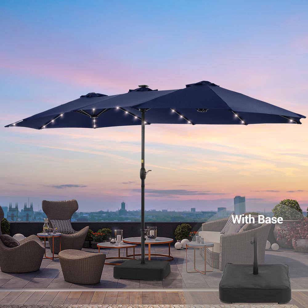 JOYESERY 15 ft. x 9 ft. Solar LED Lighted Outdoor Double-Sided Patio ...