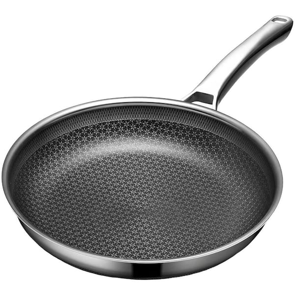 12 qt. Stainless Steel Nonstick Saute Pan with Lid, SnowFlake Surface ...