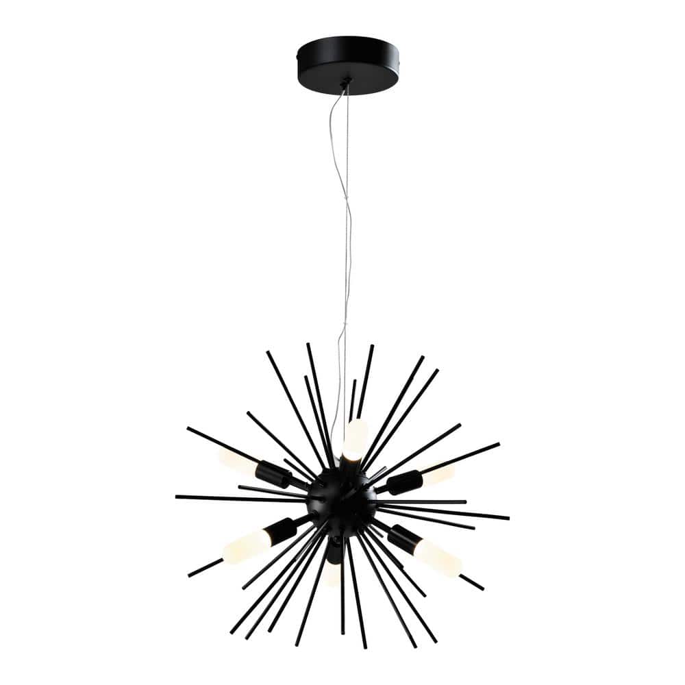 Maxax Augusta 28-Watt Integrated LED Black Stutnik Style Chandelier ...