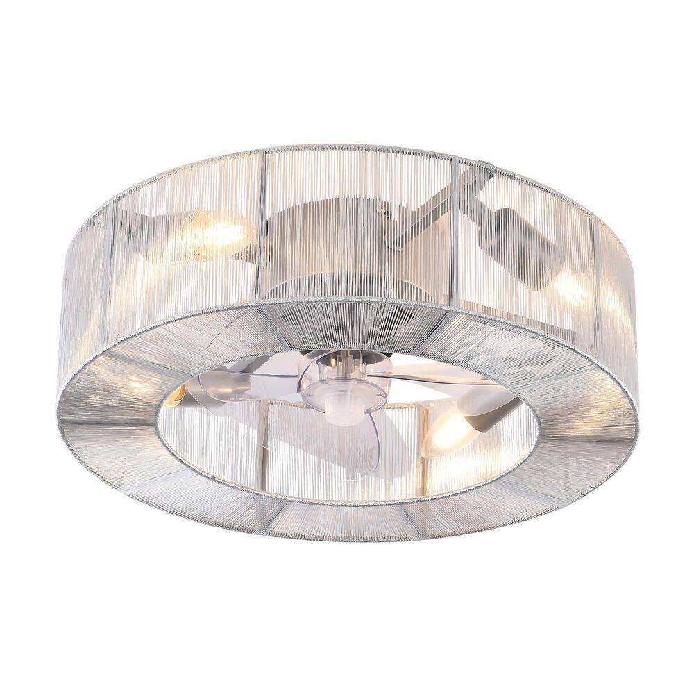 OUKANING 18 in. Indoor Silver Grey Ceiling Fan with Remote Control ...