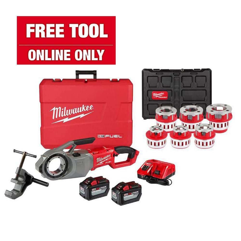 Milwaukee M18 Fuel One-Key Cordless Brushless Pipe Threader Kit With ...