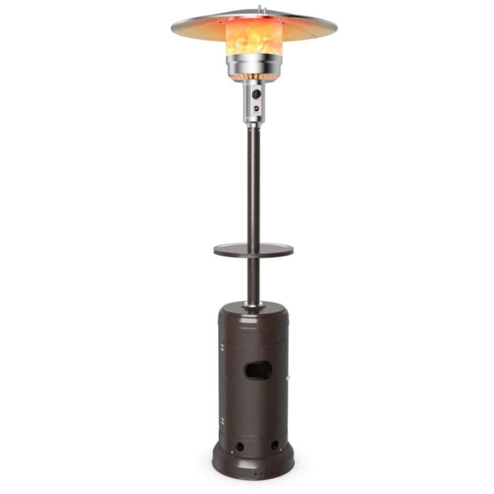 Kadehome 48,000 BTU Brown Outdoor Propane Patio Heater with Table and ...