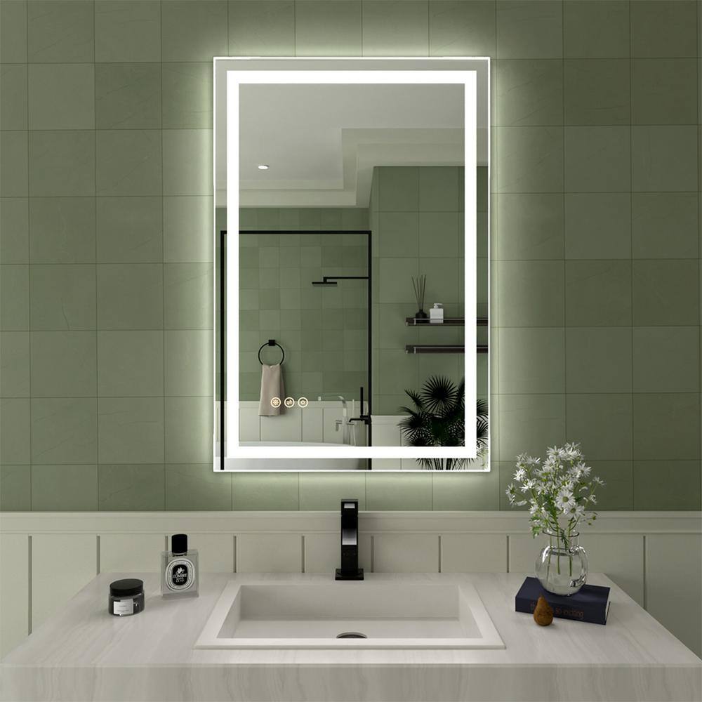 Reviews for TaiMei 20 in. W x 30 in. H Frameless Beveled LED Single ...
