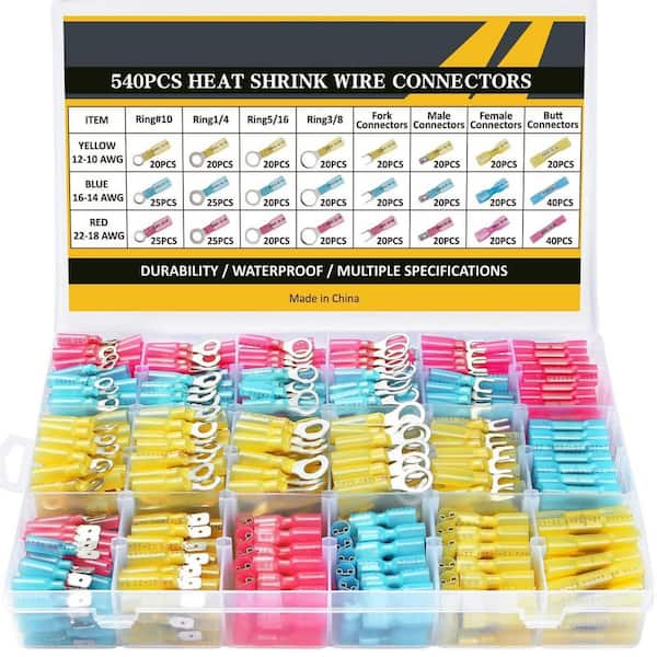600-Piece Heat Shrink Wire Connectors Kit, Waterproof Electrical ...