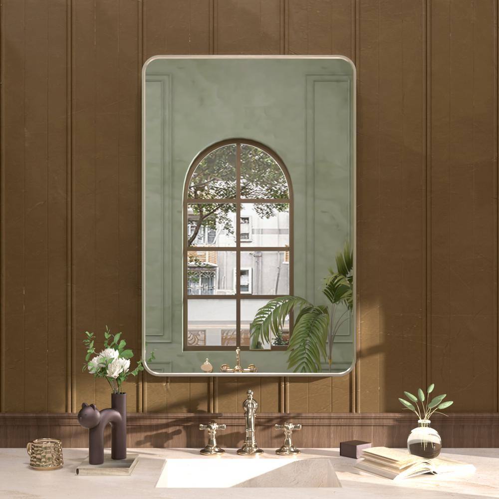 Hermitage Bath Cosy 24 in. W x 36 in. H Rectangular Framed Wall Bathroom Vanity Mirror in ...