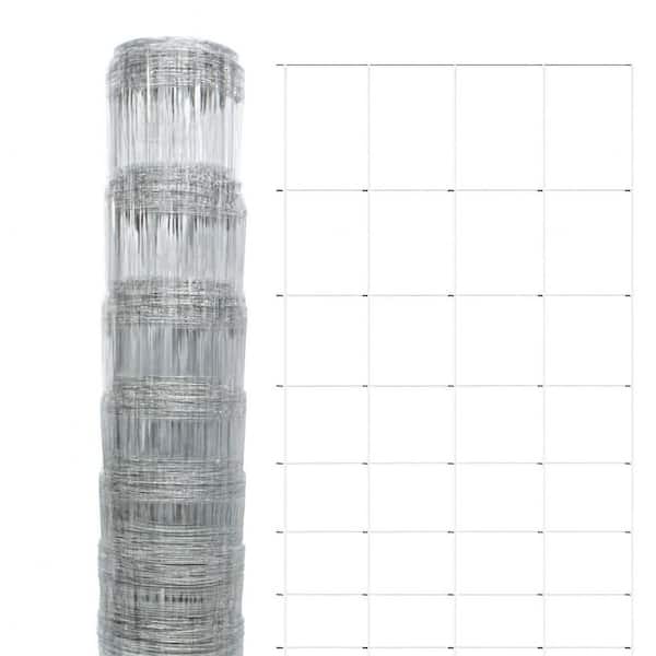 Farm Fence 4ft L x 164ft W x 4ft H Silver Galvanized Steel Woven ...