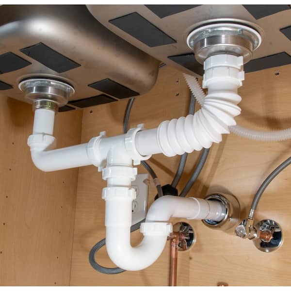 Oatey Form N Fit 1-1/2 in. x 11-1/4 in. White Plastic Slip-Joint Sink ...