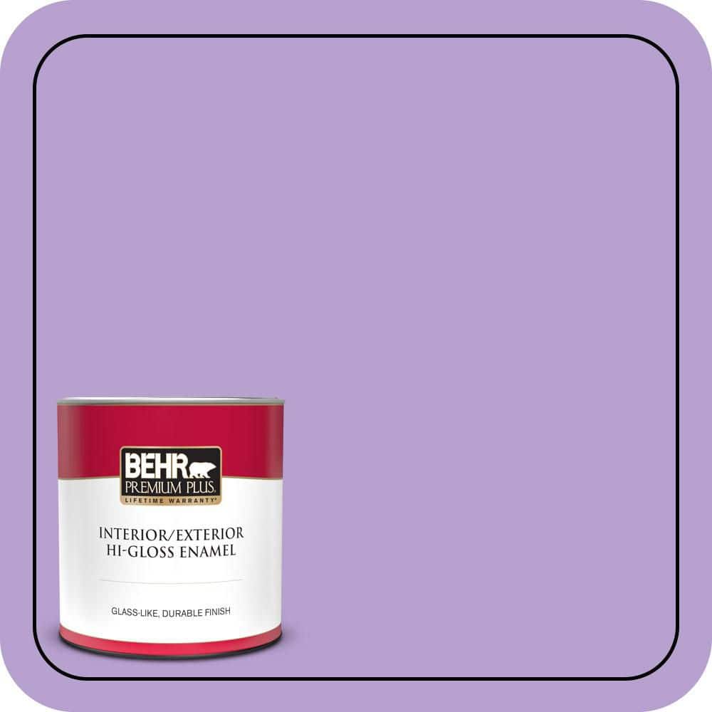 BEHR PREMIUM PLUS 1 qt. #P570-3 Flower Girl Hi-Gloss Enamel Interior ...