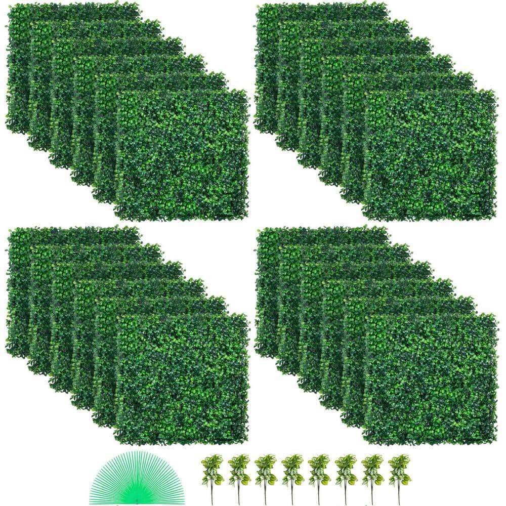 SVOPES Artificial Boxwood Panel UV Protected 24-Piece Hedge Wall Panels ...