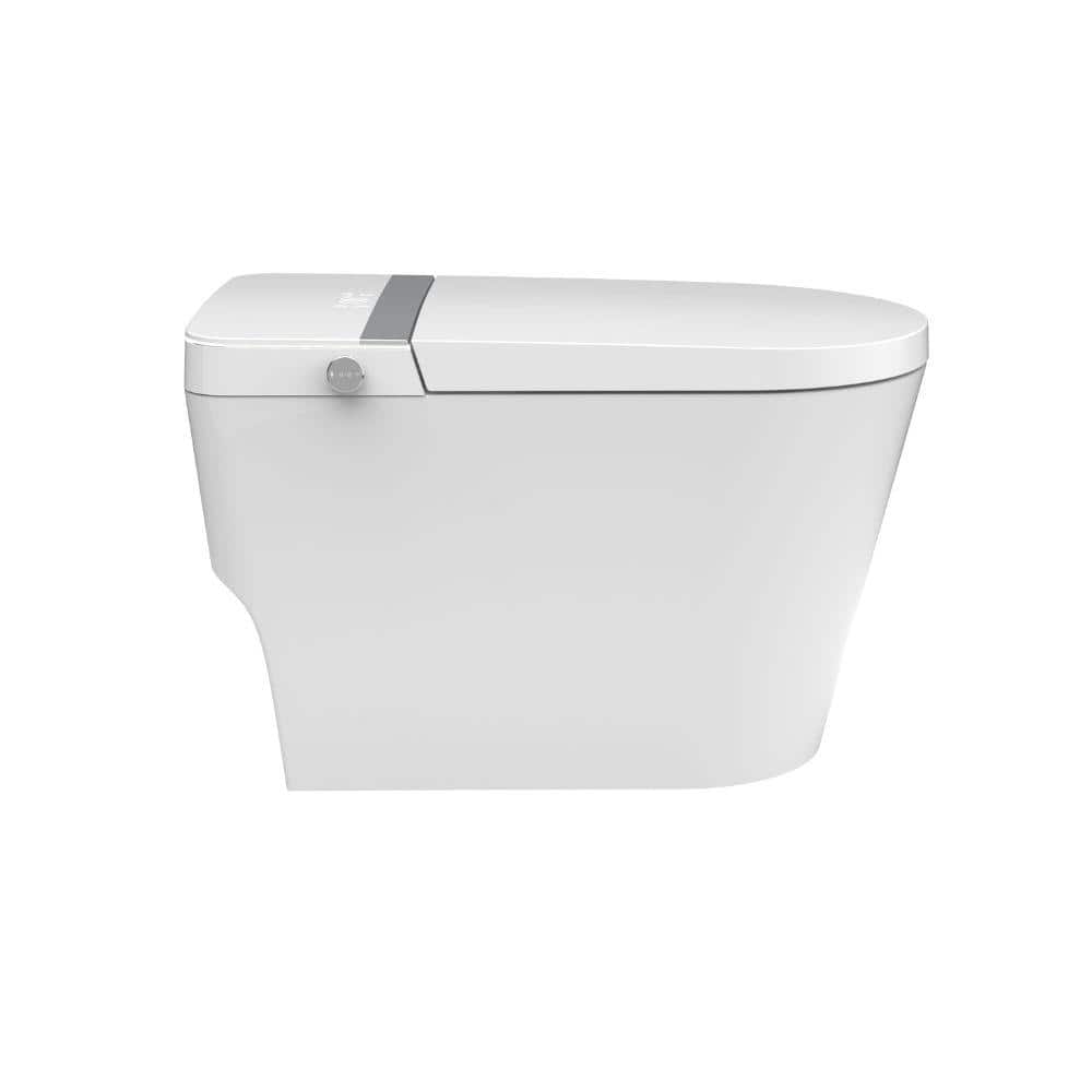 waterpar 15 in. 1-piece 1.28 GPF Dual Flush Elongated Toilet in White ...