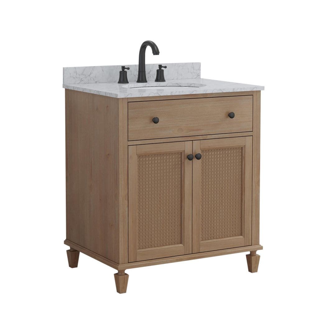 GALLYA DECOR INC Sovienne 30 in. Single Freestanding Light Brown Bath ...