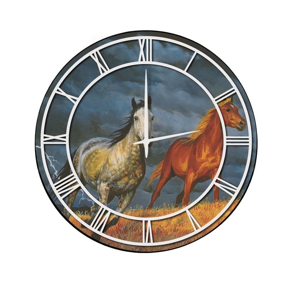 "Lightning" Full Coverage Art and White Numbers Imaged Wall Clock CL ...