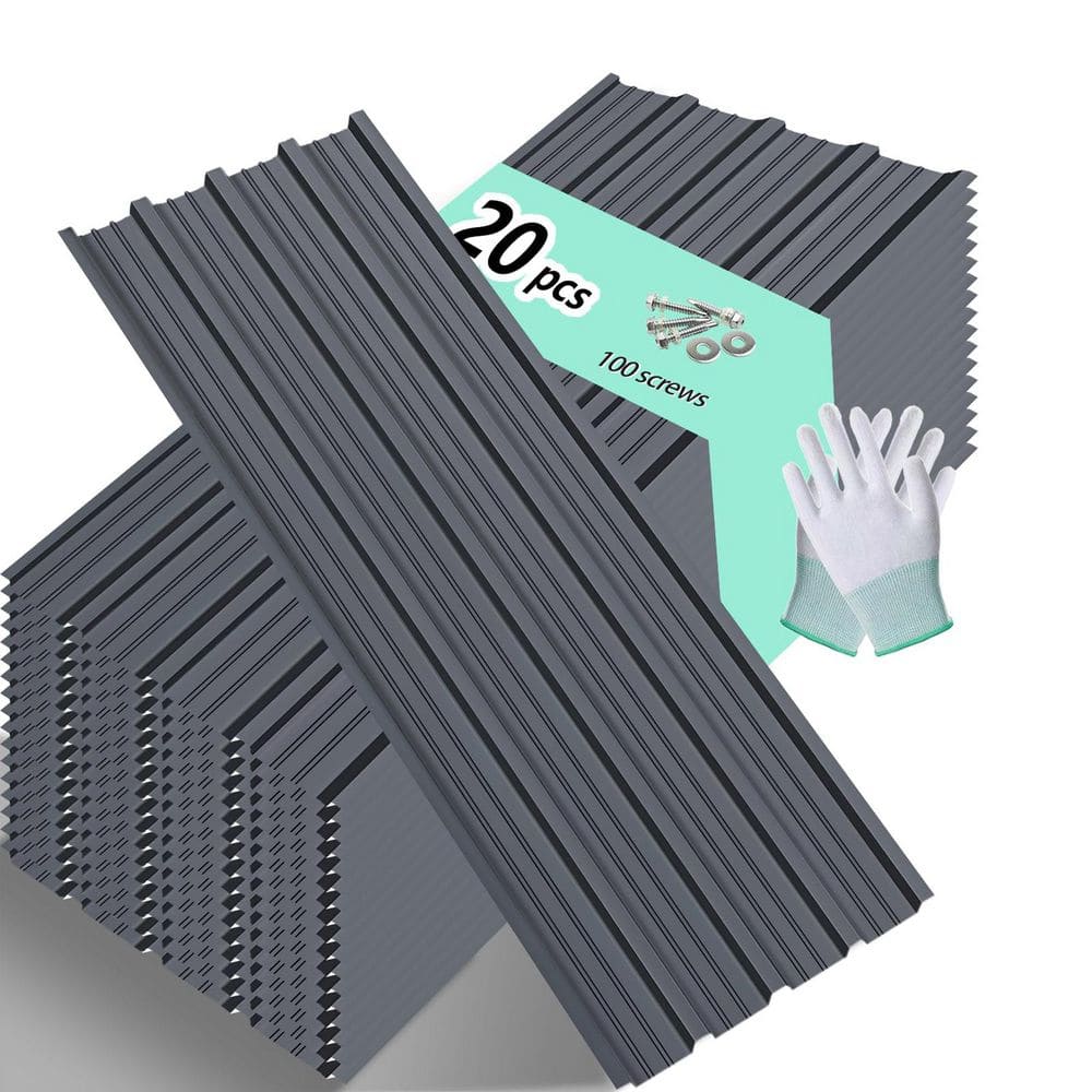 1.47 ft. x 3.54 ft. 20-Piece Corrugated Galvanized Metal Roof Panel ...