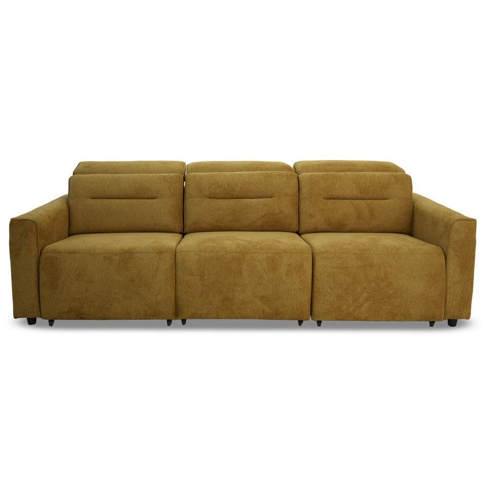 Ashcroft Furniture Co Emporia 107 in. Square Arm Gold Fabric Rectangle ...