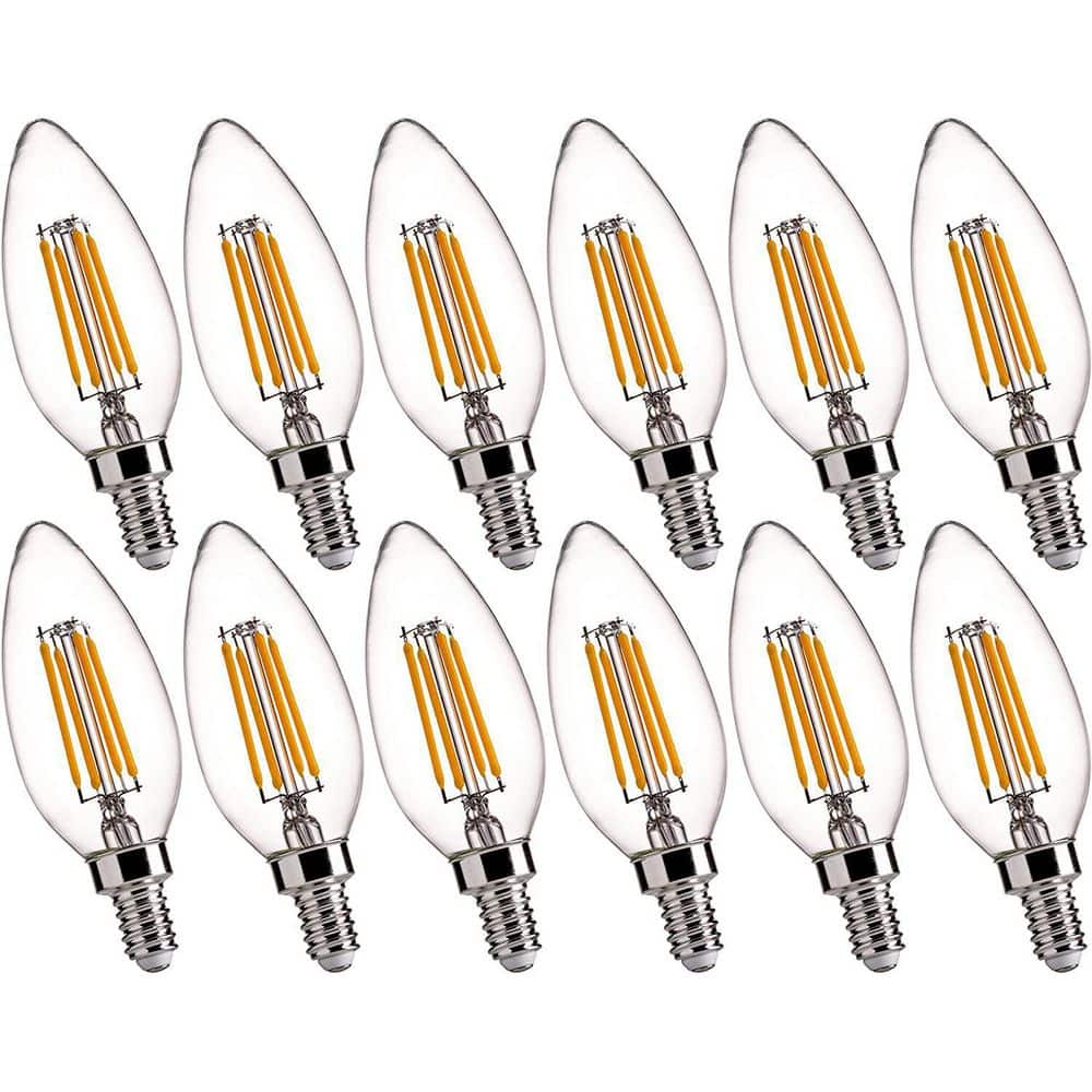 FLSNT 60-Watt Equivalent B11 E12 Soft White (2700K) Dimmable LED Candle ...