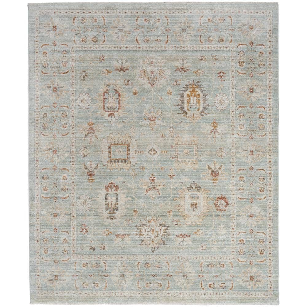 Nourison Oases Mint 8 ft. x 10 ft. Distressed Traditional Area Rug ...