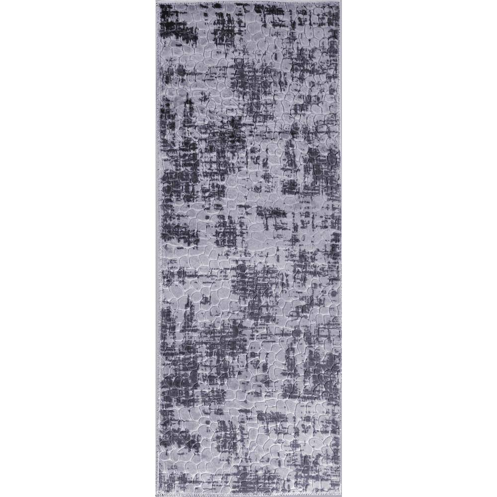 MSRUGS Newruz Collection Dark-Gray Gray 36 in. x 96 in. Polypropylene ...
