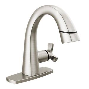 Delta Stryke 8 in. Widespread Double-Handle Bathroom Faucet with Pull-Down Spout in Lumicoat ...