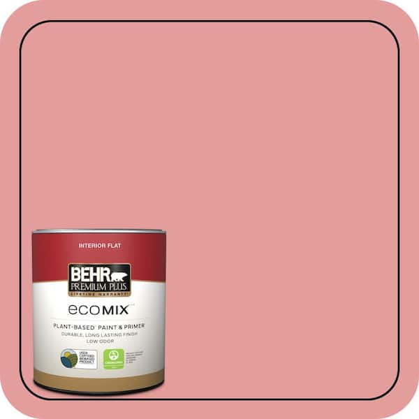 BEHR PREMIUM PLUS 1 qt. #150D-4 Pale Berry Flat EcoMix Plant-Based ...
