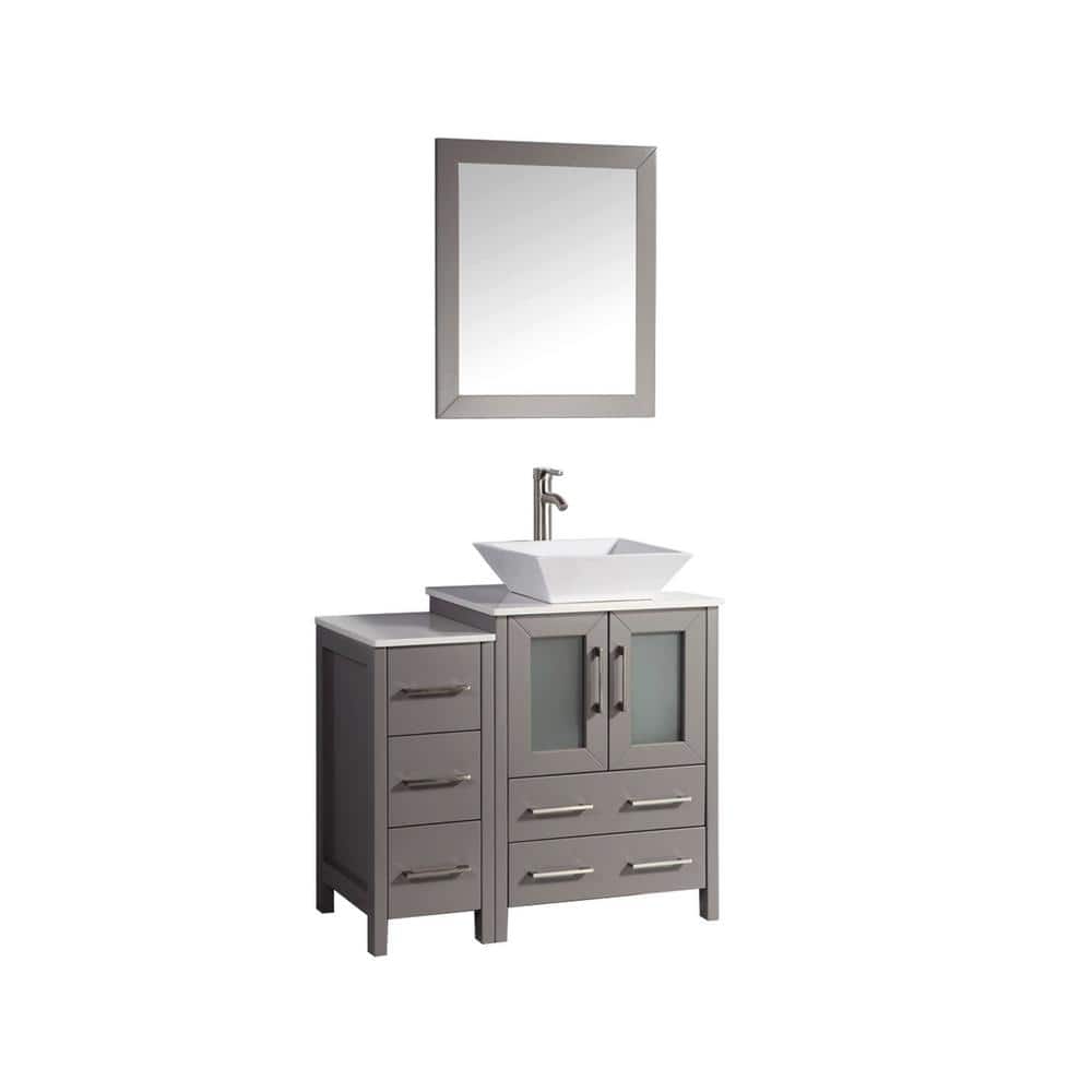 Vanity Art Ravenna 36 in. W Bathroom Vanity in Grey with Single Basin ...