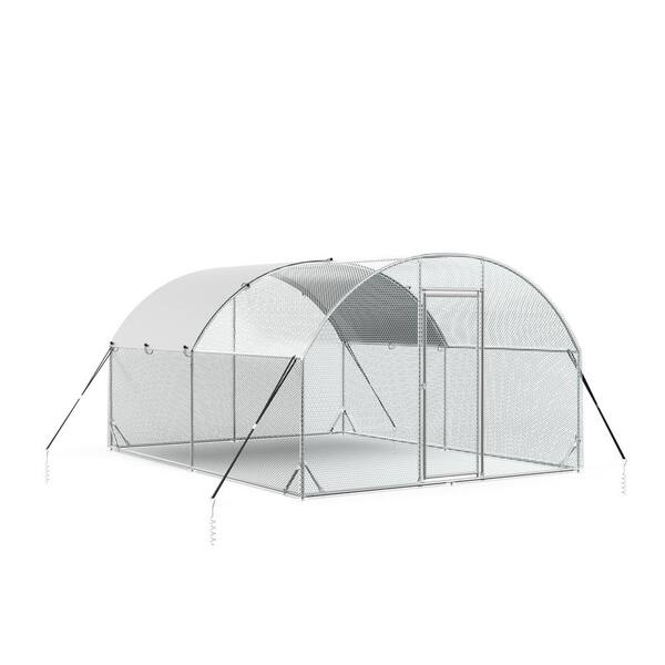 10 ft. W. x 13 ft. D Metal Shed, Large Chicken Coop, Supporting Wire ...