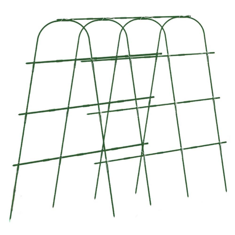 .N/A 65 in. x 65 in. Adjustable Metal Arch Vegetable Trellis with ...