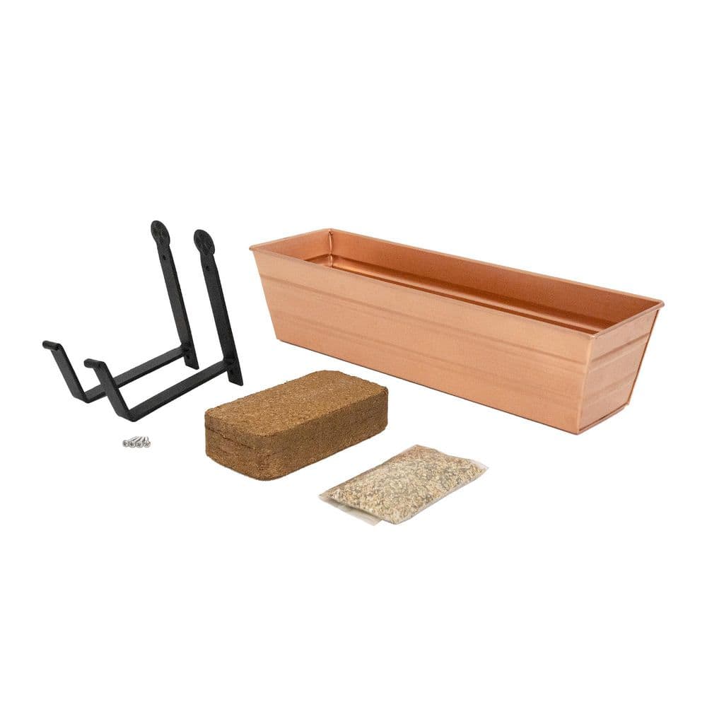 ACHLA DESIGNS 22 in. W Small Copper Plated Galvanized Steel/Wrought ...