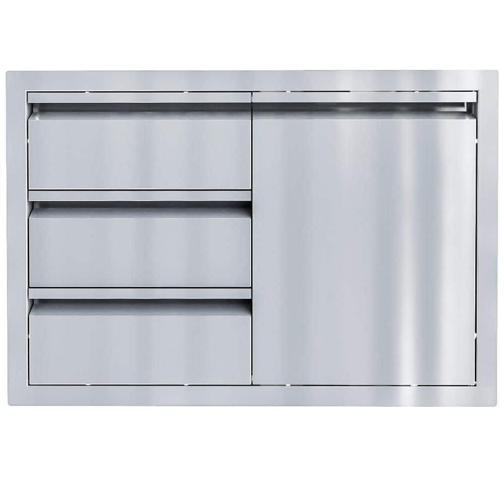 Sunstone Aruba 30 in. Stainless Steel 3-Drawer Door and Drawer Combo ...