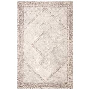 SAFAVIEH Abstract Ivory/Gray 5 ft. x 8 ft. Geometric Striped Area Rug ...