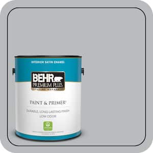 BEHR ULTRA 1 gal. #PPU18-05 French Silver Extra Durable Satin Enamel ...