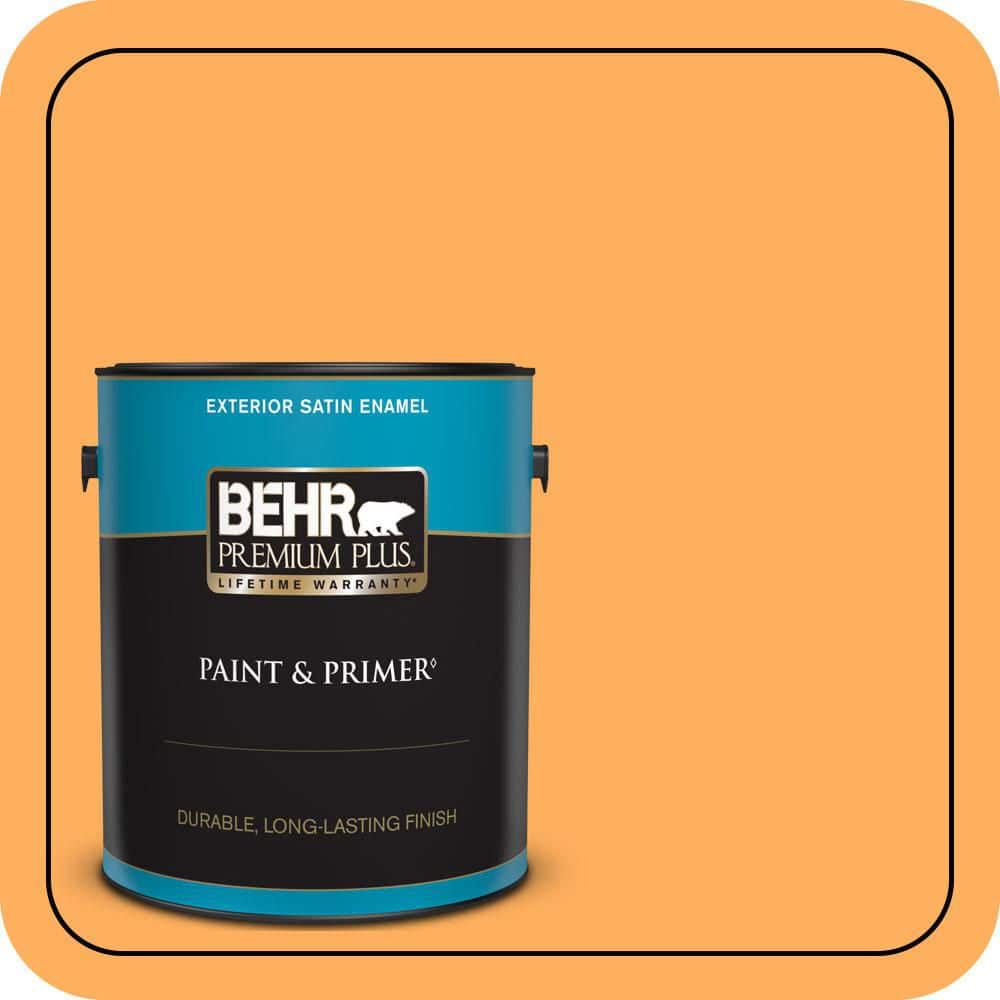 BEHR PREMIUM PLUS 1 gal. #280B-5 Vintage Orange Satin Enamel Exterior ...