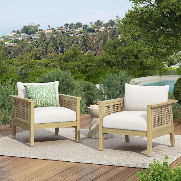 CHRISTOPHER KNIGHT HOME Renee Light Teak Solid Wood and PE Wicker Patio ...