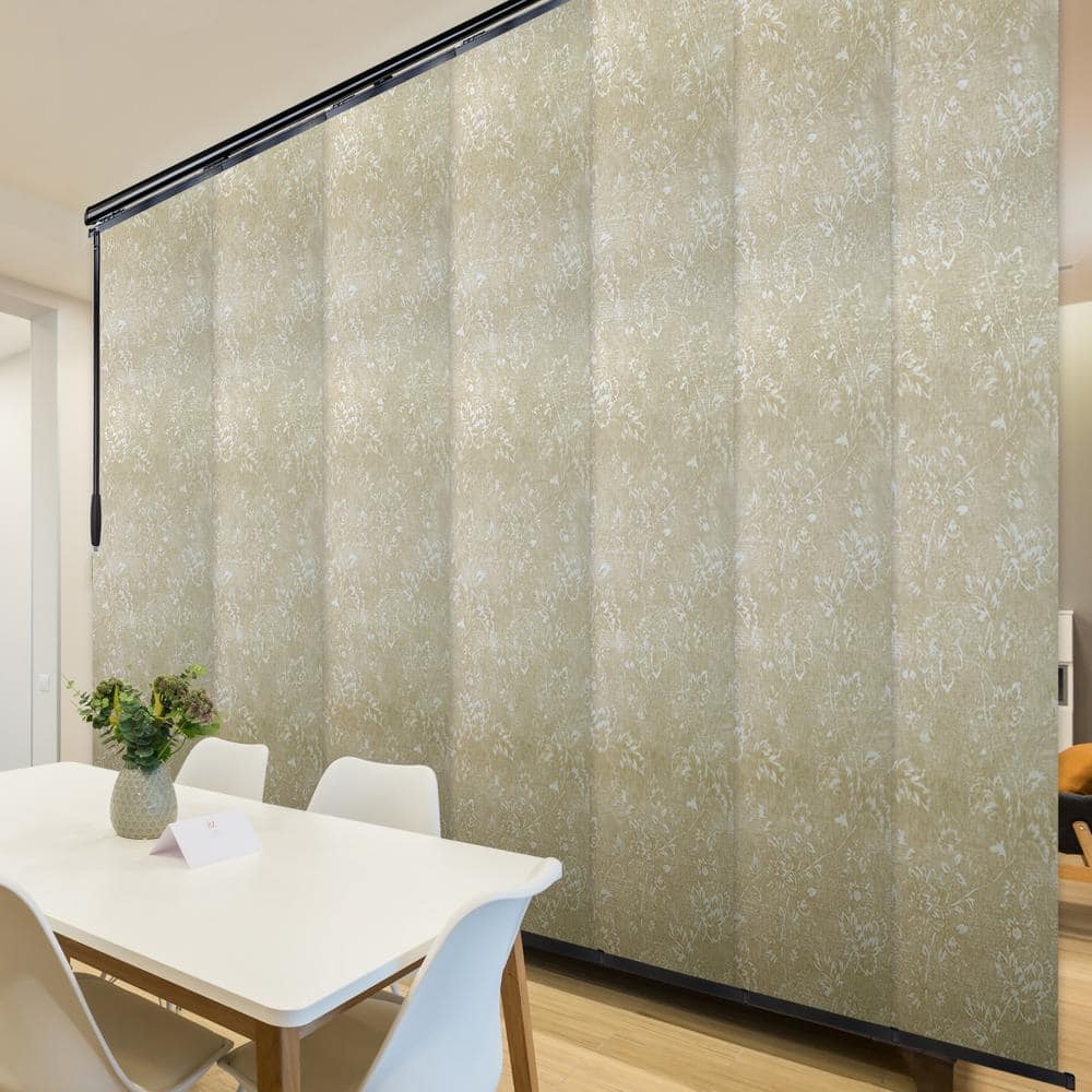 EMOH Viola 110 in. - 153 in. W x 94 in. L 7-Panel Black Single Rail ...