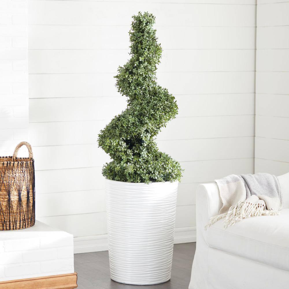 Litton Lane 61 in. H Spiral Tree Topiary with Realistic Leaves and ...