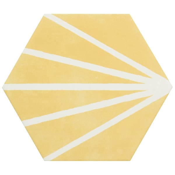 Ivy Hill Tile Eclipse Ray Yellow 7.79 in. x 0.59 in. Matte Porcelain ...