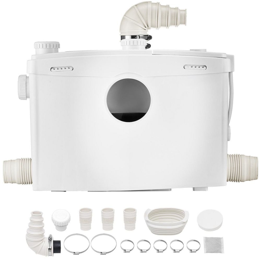 SKYSHALO Macerator Pump 1200W 48GPM Flow 33 ft. Head Macerator Sewerage ...