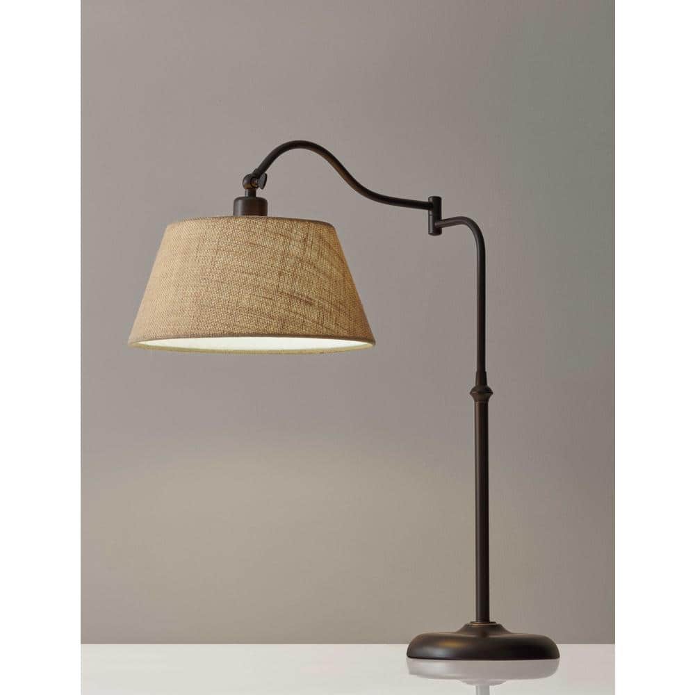 HomeRoots 27 in. Black Standard Light Bulb Bedside Table Lamp ...