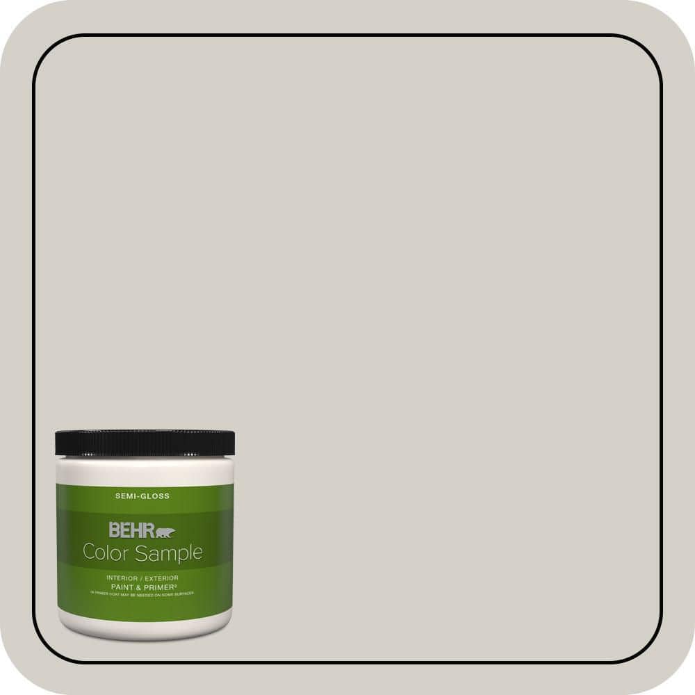 BEHR PREMIUM PLUS 8 oz. #DC-014 Gray View Semi-Gloss Interior/Exterior ...