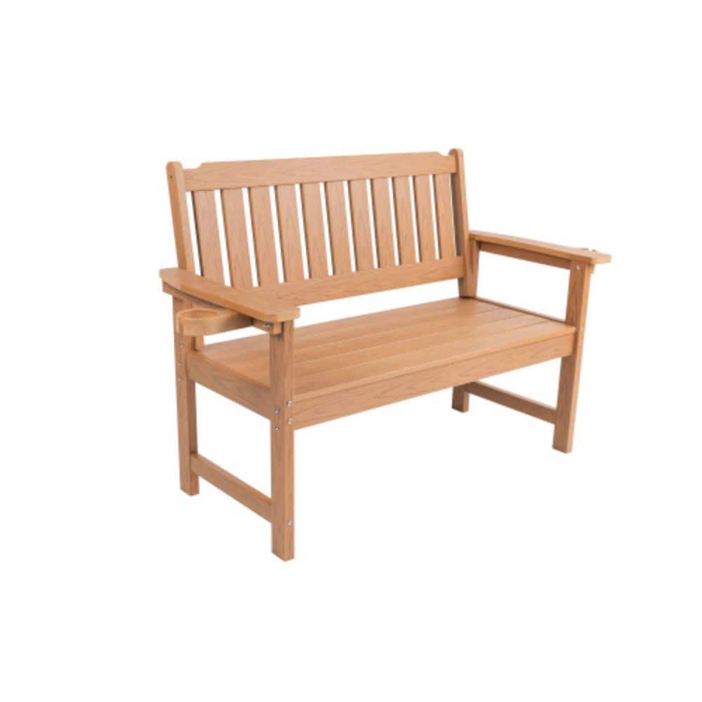 Versatile Teak Metal Minimalist Outdoor Bench with Sharp Lines, Natural ...
