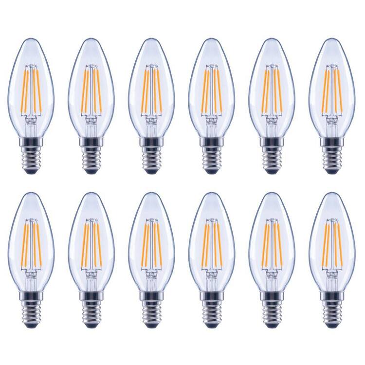 EcoSmart 60-Watt Equivalent B11 Dimmable Clear Filament Vintage Style ...