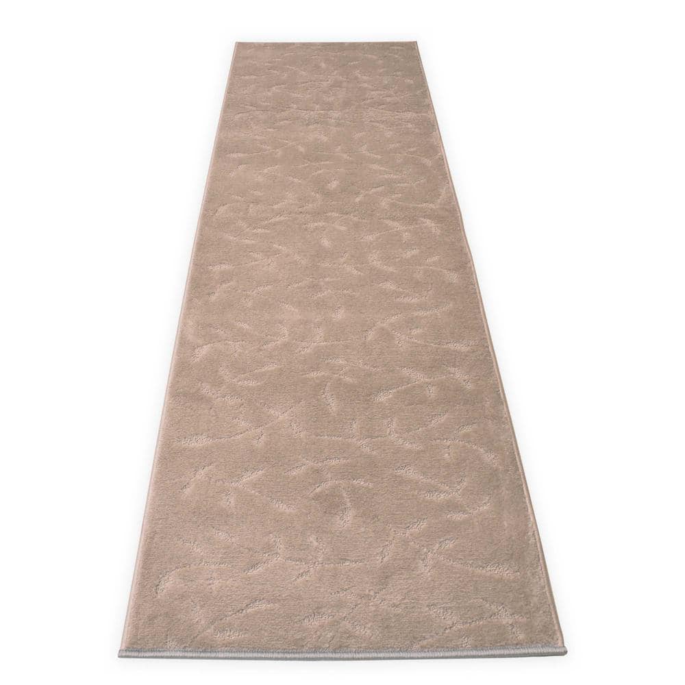 RugStylesOnline Euro Flowers Sandy Gray 25 in. W x 300 in. L Stair ...