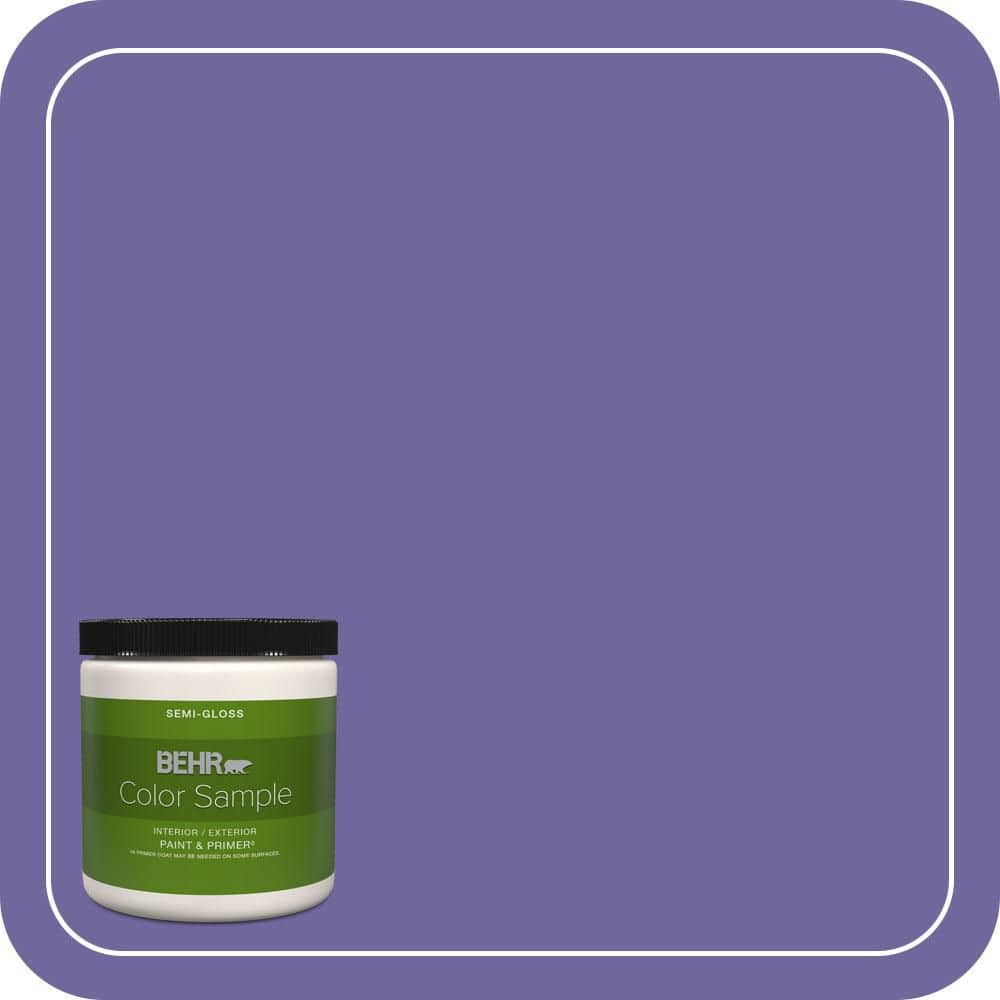 BEHR PREMIUM PLUS 8 oz. #630B-7 Pandora Semi-Gloss Interior/Exterior ...